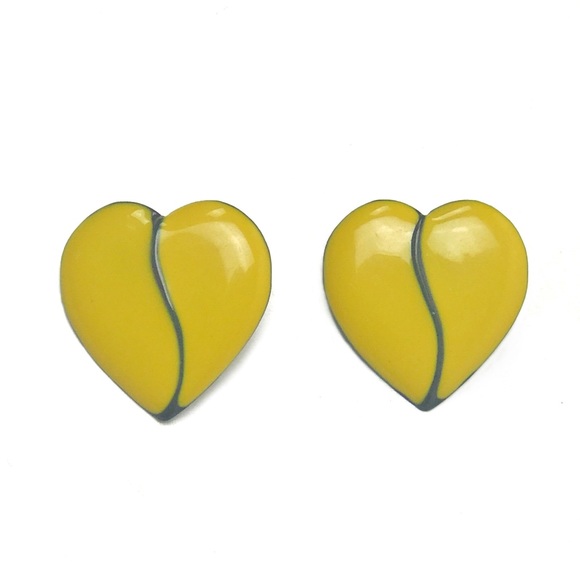 Jewelry | Yellow Broken Heart Earrings Metal And Enamel | Poshmark